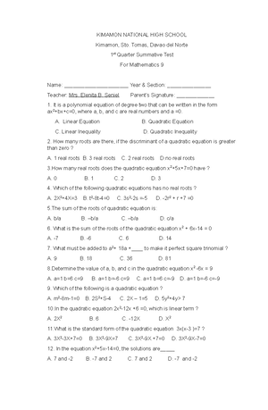 First Quarter EXAM Entrep - FIRST QUARTER EXAM ENTREPRENEURSHIP NAME