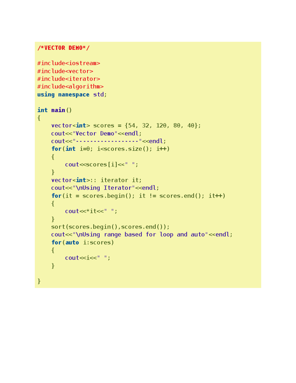 Unit-5 - Programs - /VECTOR DEMO/ #include #include - Studocu