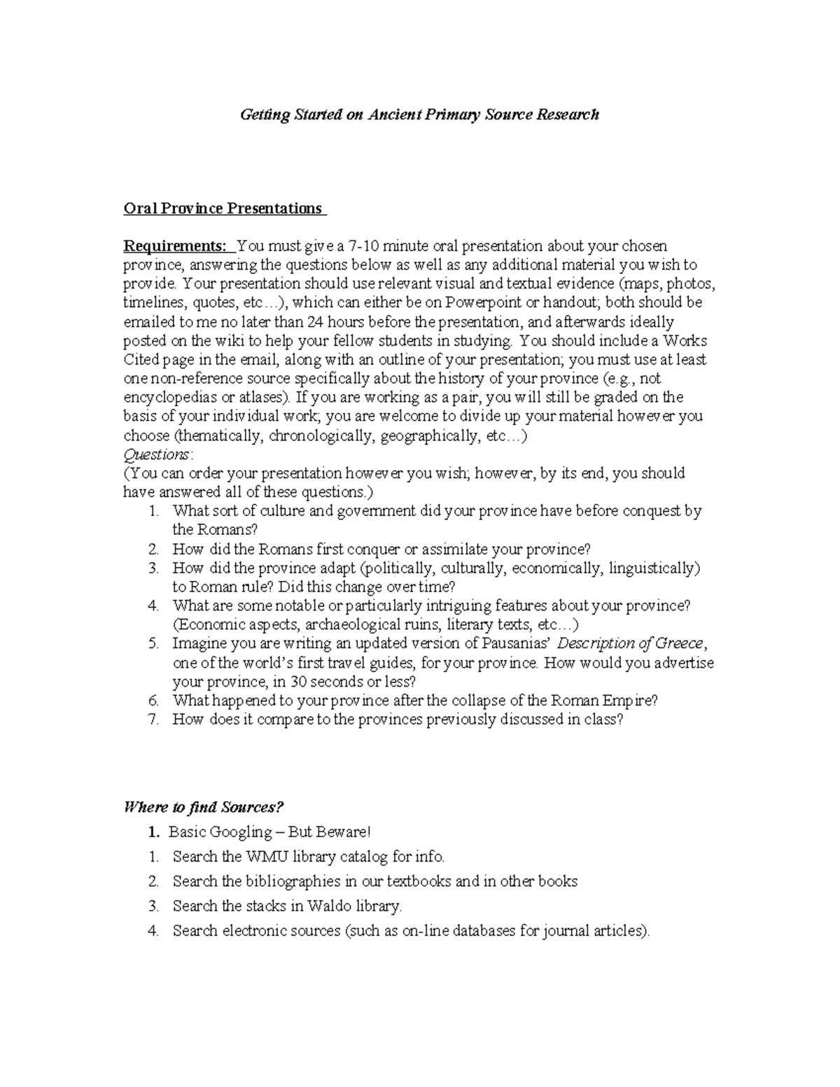 Roman history research guide - Getting Started on Ancient Primary ...