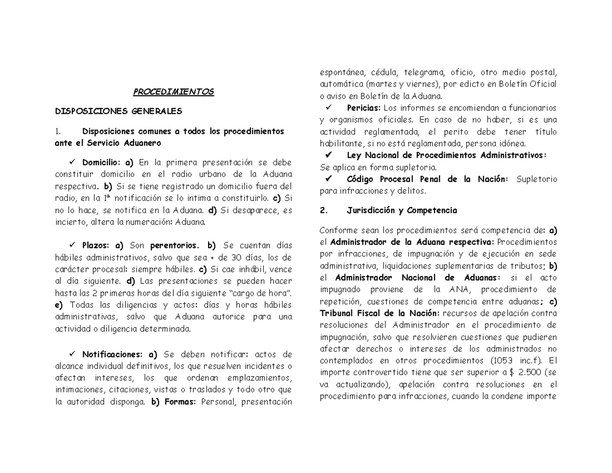 Cuadros 12 - PROCEDIMIENTOS DISPOSICIONES GENERALES Disposiciones ...