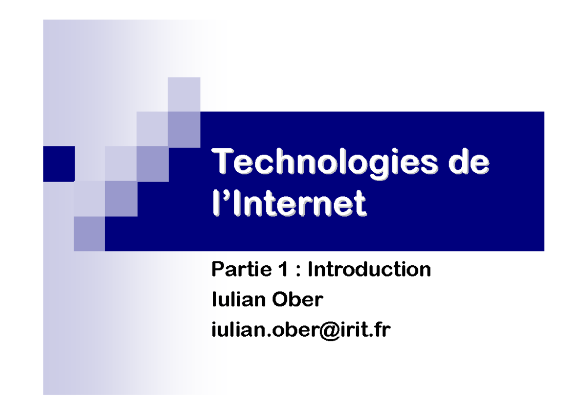 Internet-1-intro - Technologies deTechnologies del l ...