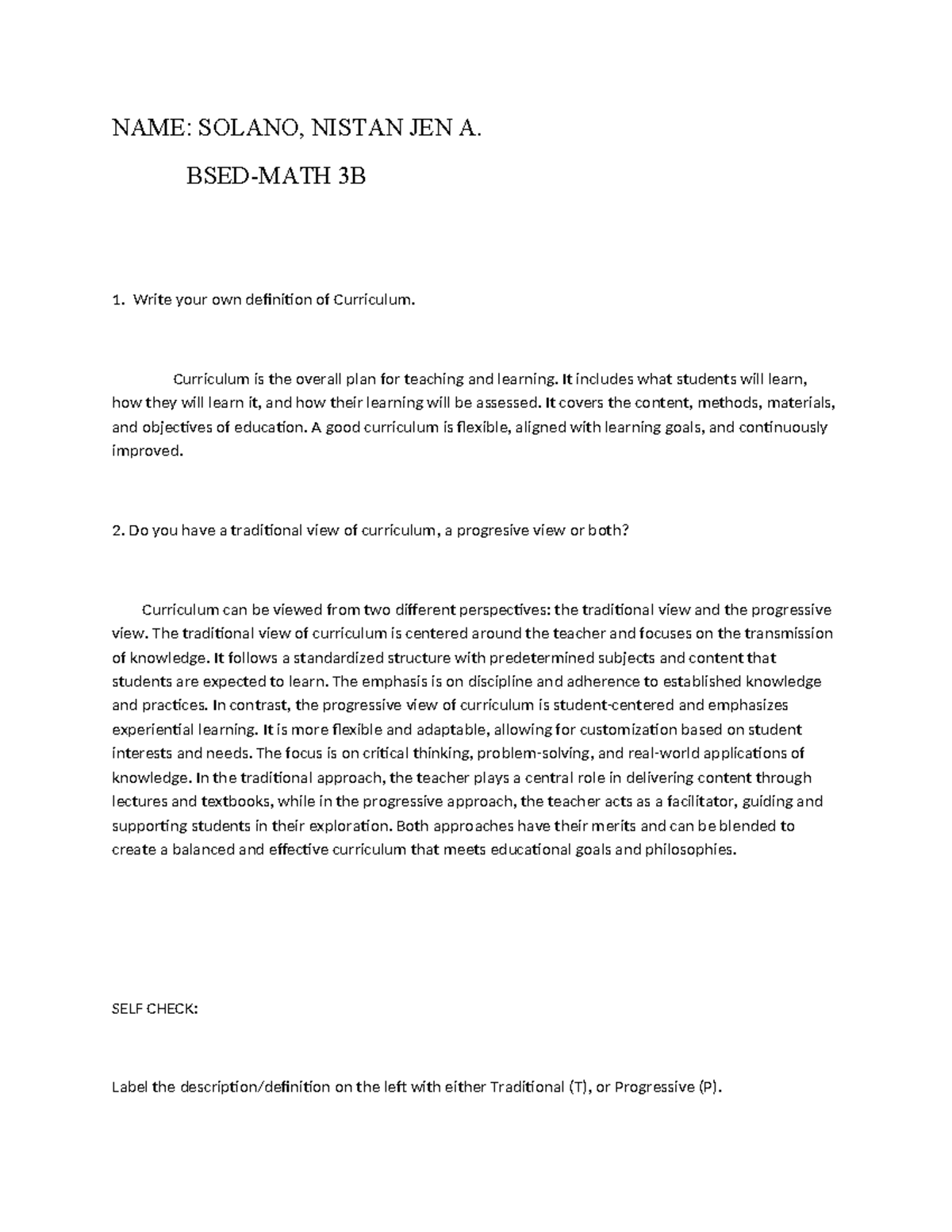 Module 2 - How curriculum. Exist. Inschool - NAME: SOLANO, NISTAN JEN A ...