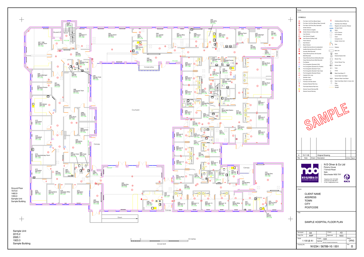 Sample Hospital Floor Plan - 2 0 SCALE BAR 10 metres HD F/C NIA G ...