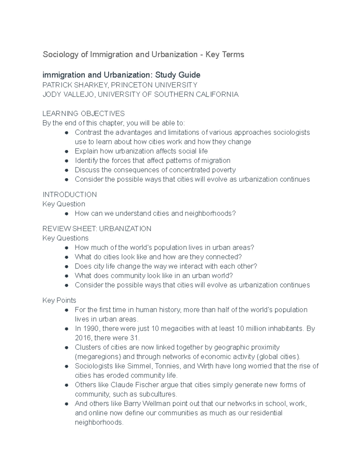 Sociology of Immigration and Urbanization Notes - In 1990, there were ...