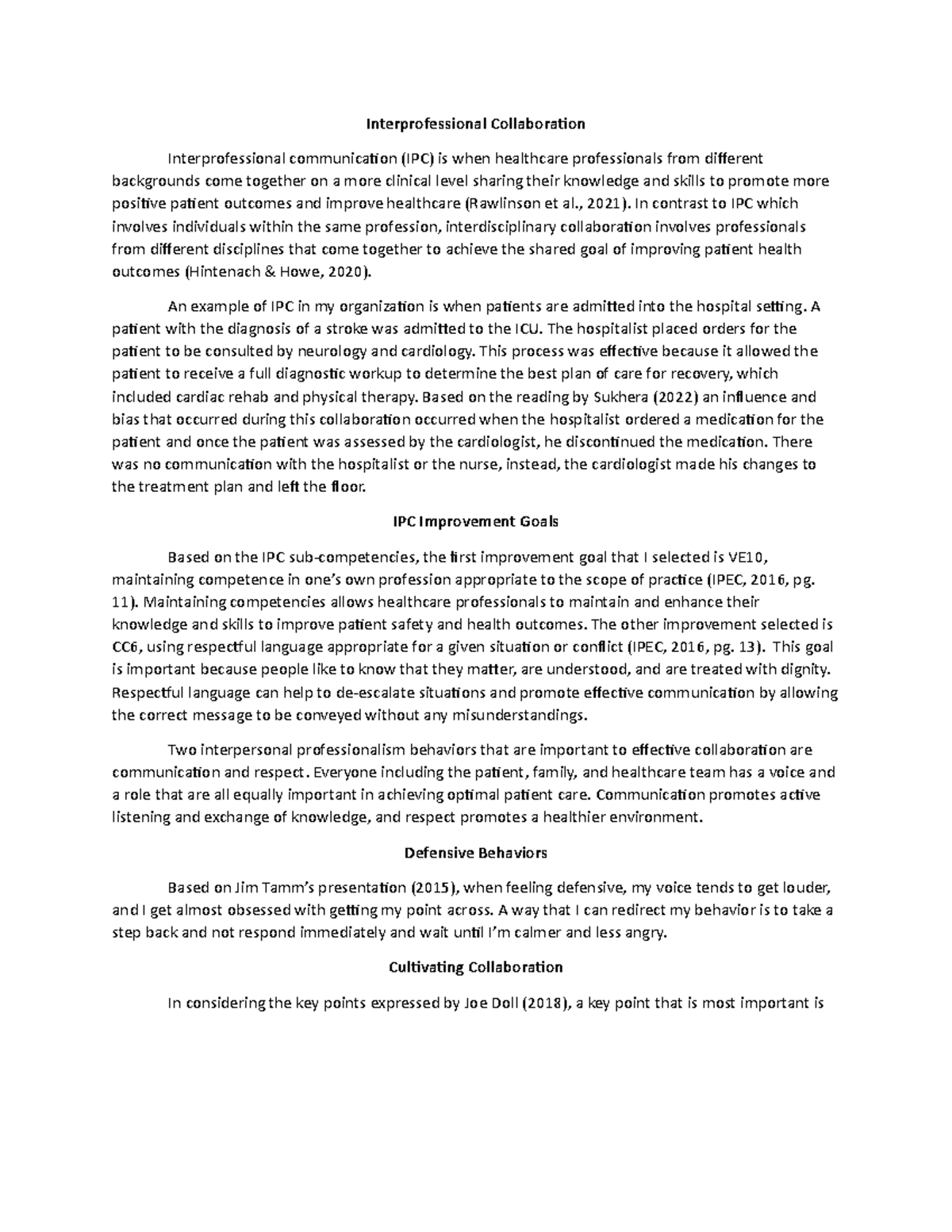 IPC - organizational leadership - Interprofessional Collaboration ...