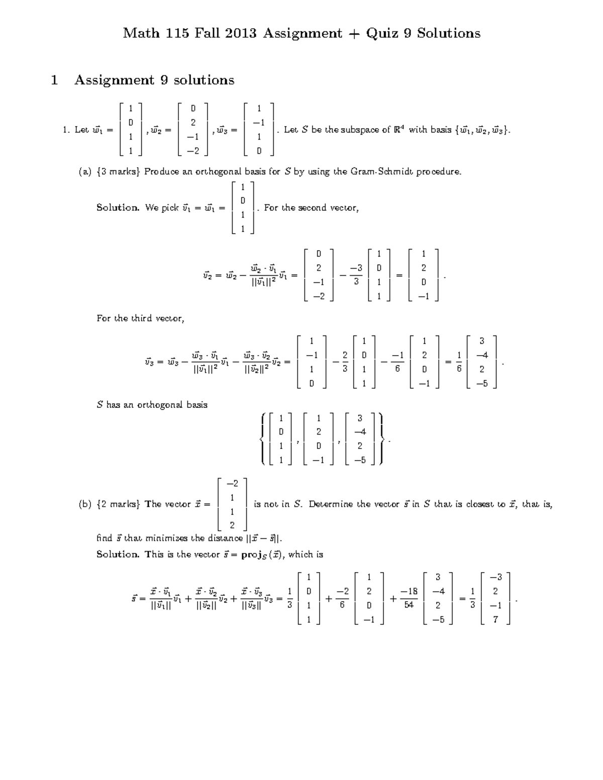 MATH115 F14 A9 sln - Study reference - Math 115 Fall 2013 Assignment ...