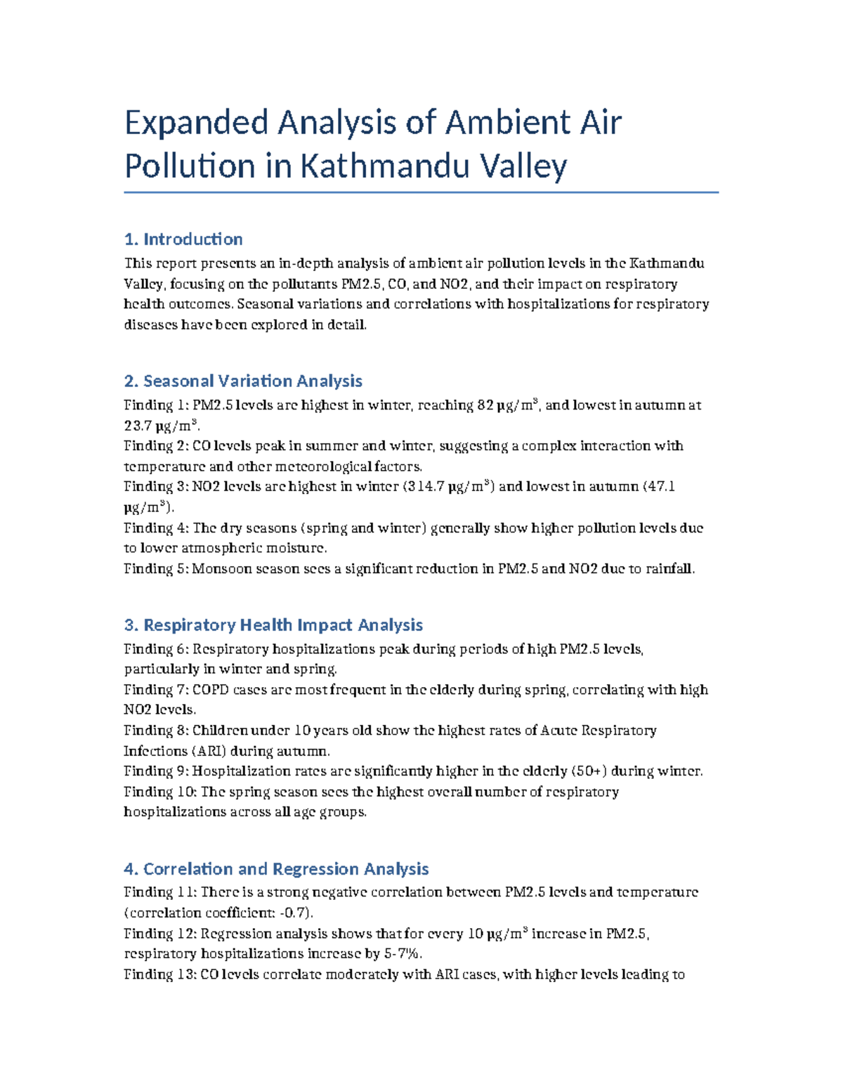 Air Pollution Analysis Report - Expanded Analysis of Ambient Air ...