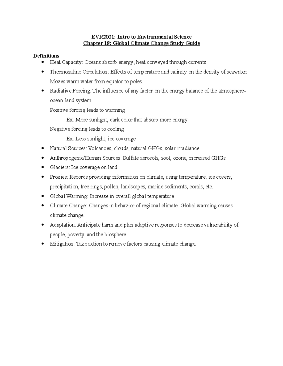 Lecture 16 Global Climate Change - EVR2001: Intro to Environmental ...