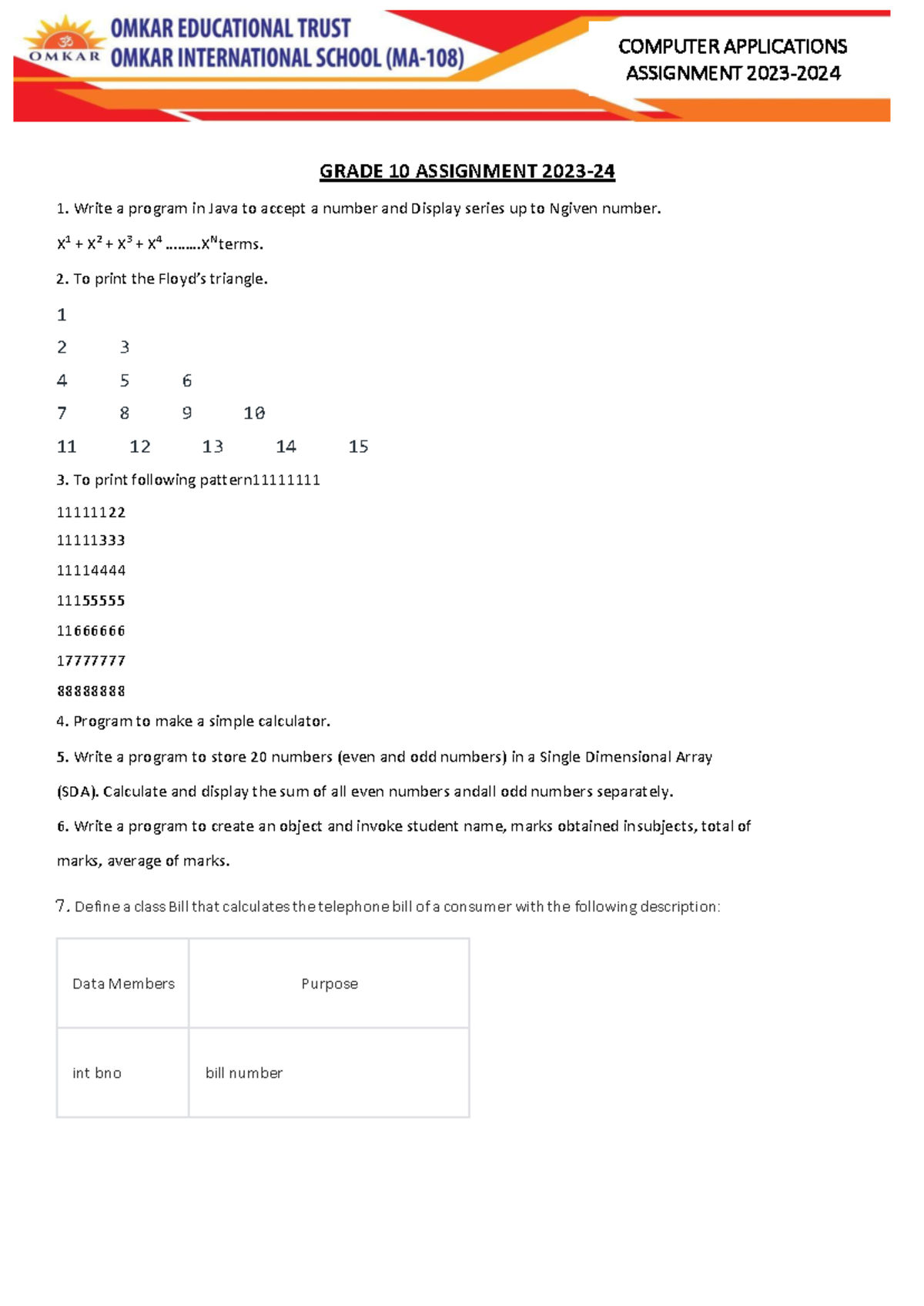 Grade 10 project topics - GRADE 10 ASSIGNMENT 2023 - 24 1. Write a ...