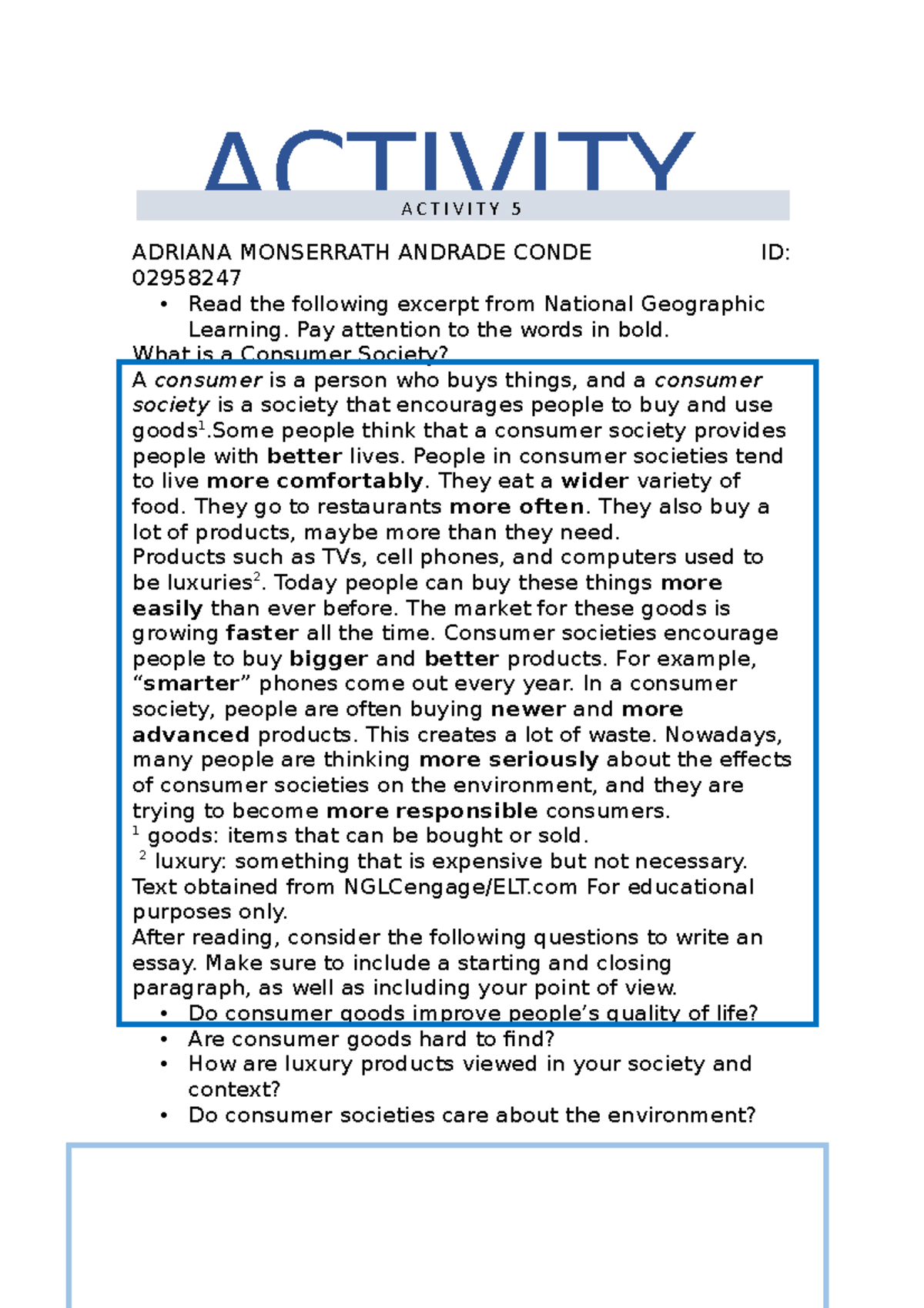 Activity 5 - actividad 5 - ACTIVITY ADRIANA MONSERRATH ANDRADE CONDE ID ...