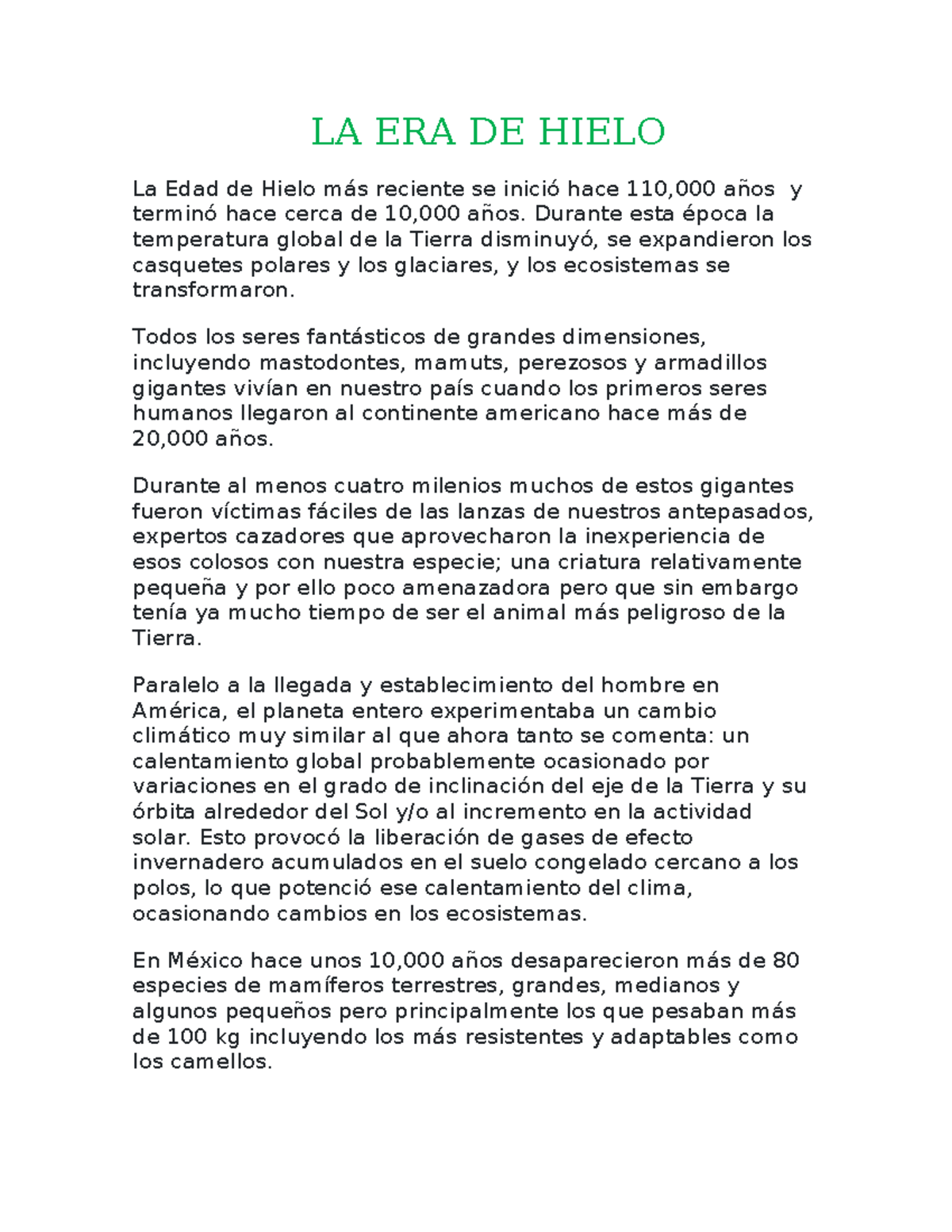 LA ERA DE Hielo - ngngn - LA ERA DE HIELO La Edad de Hielo más reciente ...
