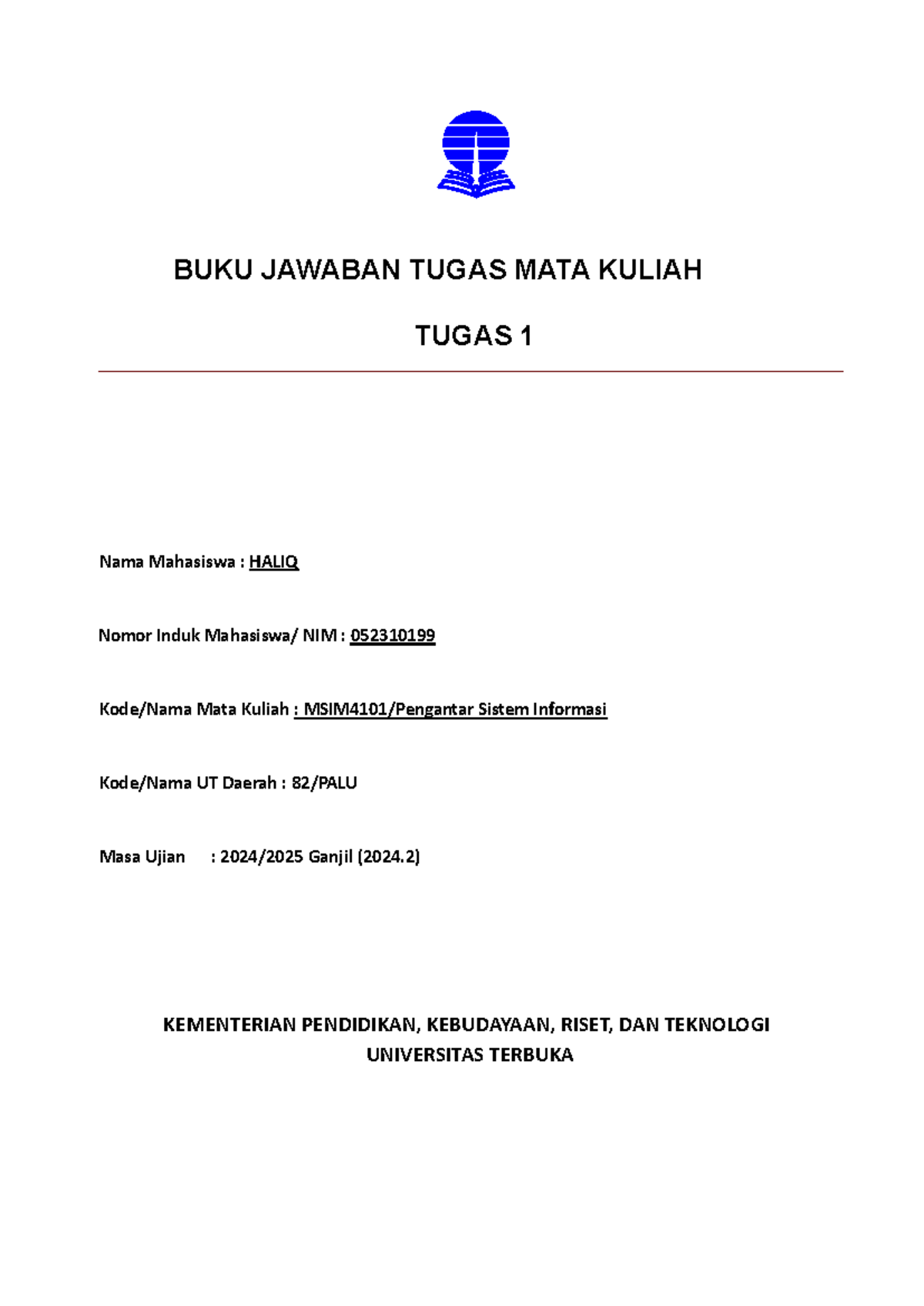 MSIM4101 Pengantar Sistem Informasi - Sistem Informasi Manajement - BUKU JAWABAN TUGAS MATA ...