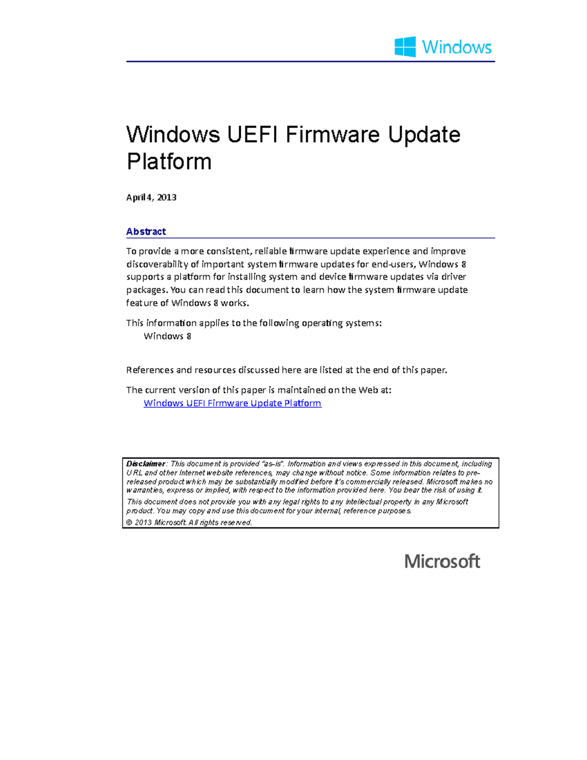 Windows uefi firmware update platform - Windows UEFI Firmware Update ...