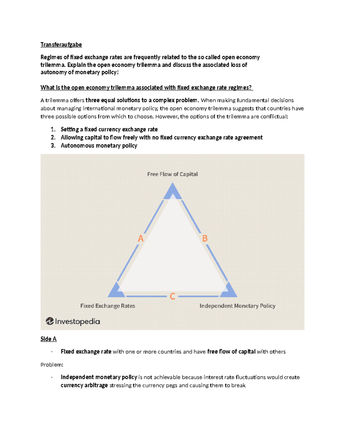 Open Economy Trilemma - Zusammenfassung International Economics ...