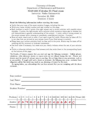 Calculus II Final Exam Cheat Sheet - Calculus II Cheat Sheet Common ...