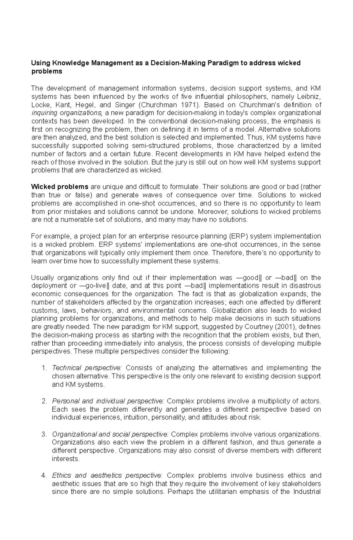 Knowledge Management and ICT for Business Administration - Using ...