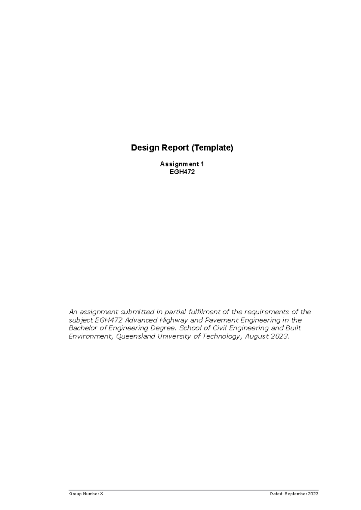 EGH472 Assign 1 Report Template 2023 - An assignment submitted in ...