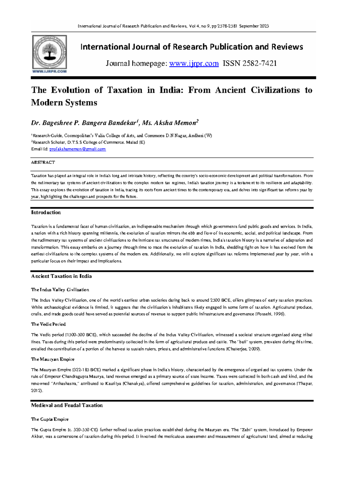 Ijrpr 17409 - Very nice - International Journal of Research Publication ...