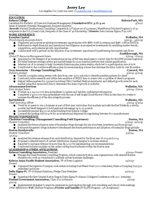 Jerry's Resume (Google Intern Resume) - Jerry Lee Los Angeles, CA ...