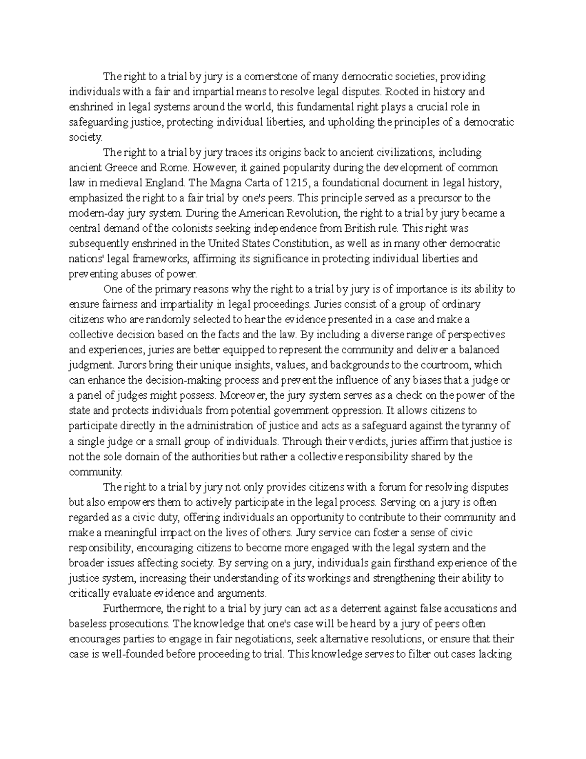 Trial by jury - Rooted in history and enshrined in legal systems around ...