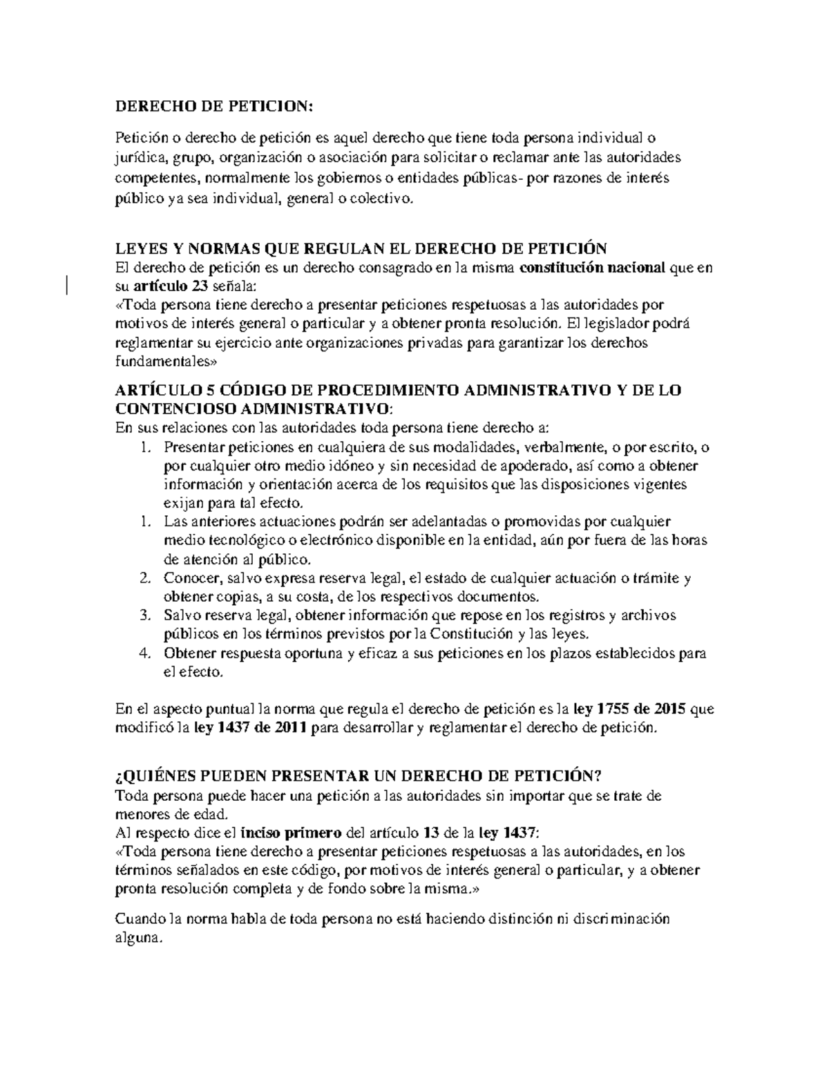 Derecho DE Peticion - DERECHO DE PETICION: Petición o derecho de ...