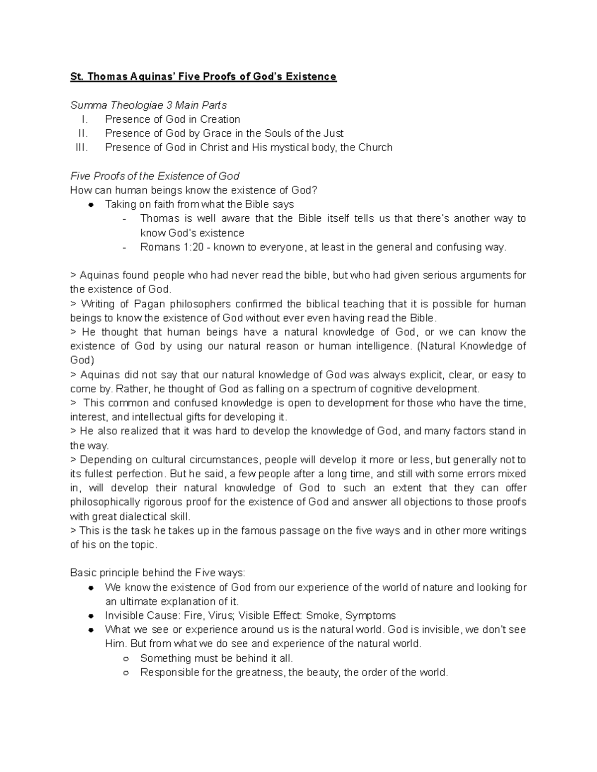 4- Cosmological- Arguments - St. Thomas Aquinas’ Five Proofs of God’s ...