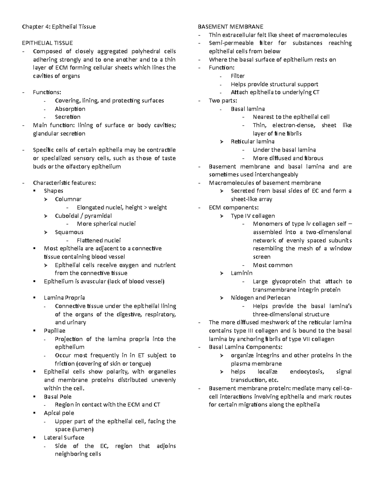Chapter 4 Epithelial Histology Chapter 4 Epithelial Tissue chapter-4-epithelial-histology-chapter-4-epithelial-tissue