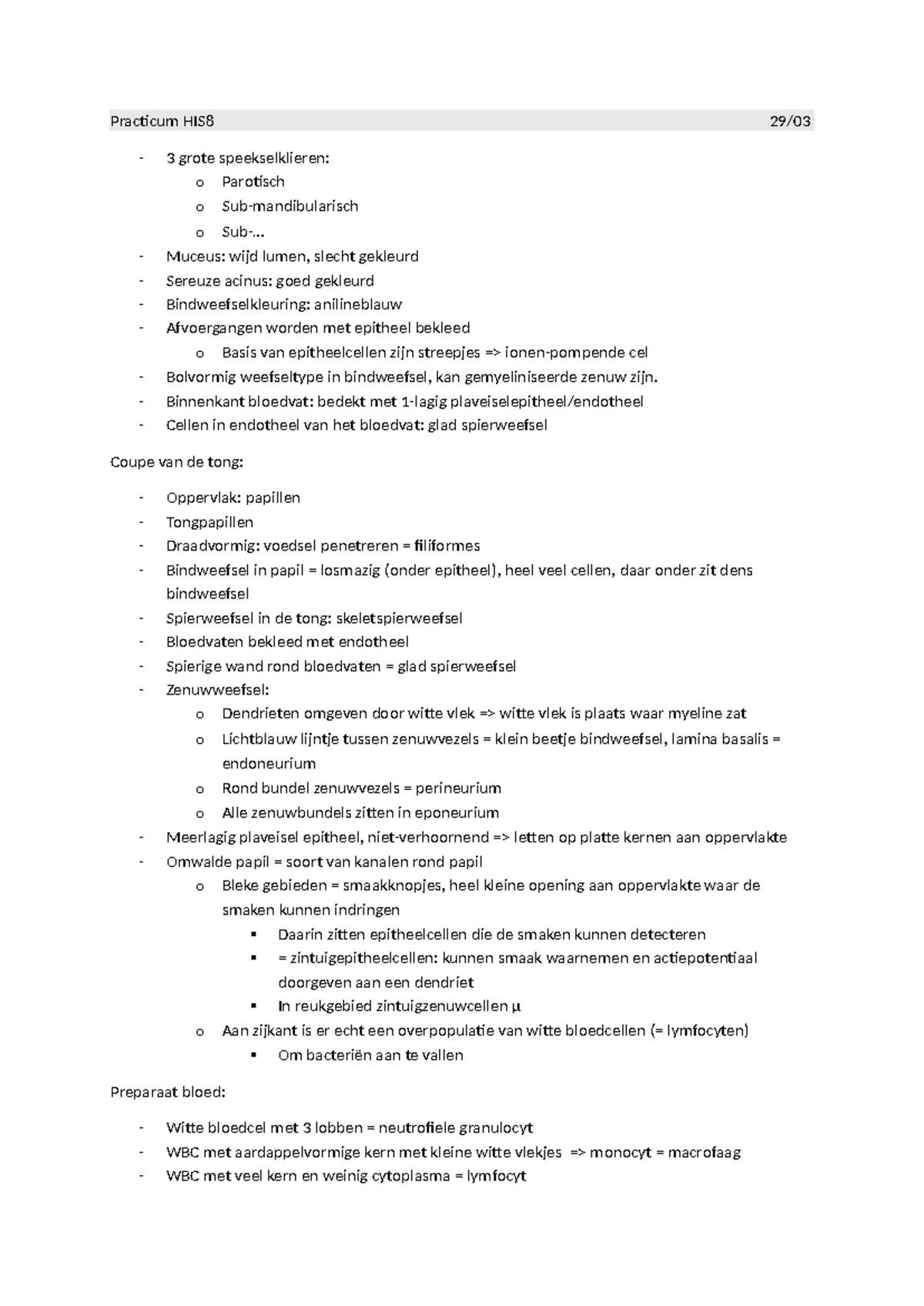 Practicum HIS8 - .. - Muceus: wijd lumen, slecht gekleurd - Sereuze ...