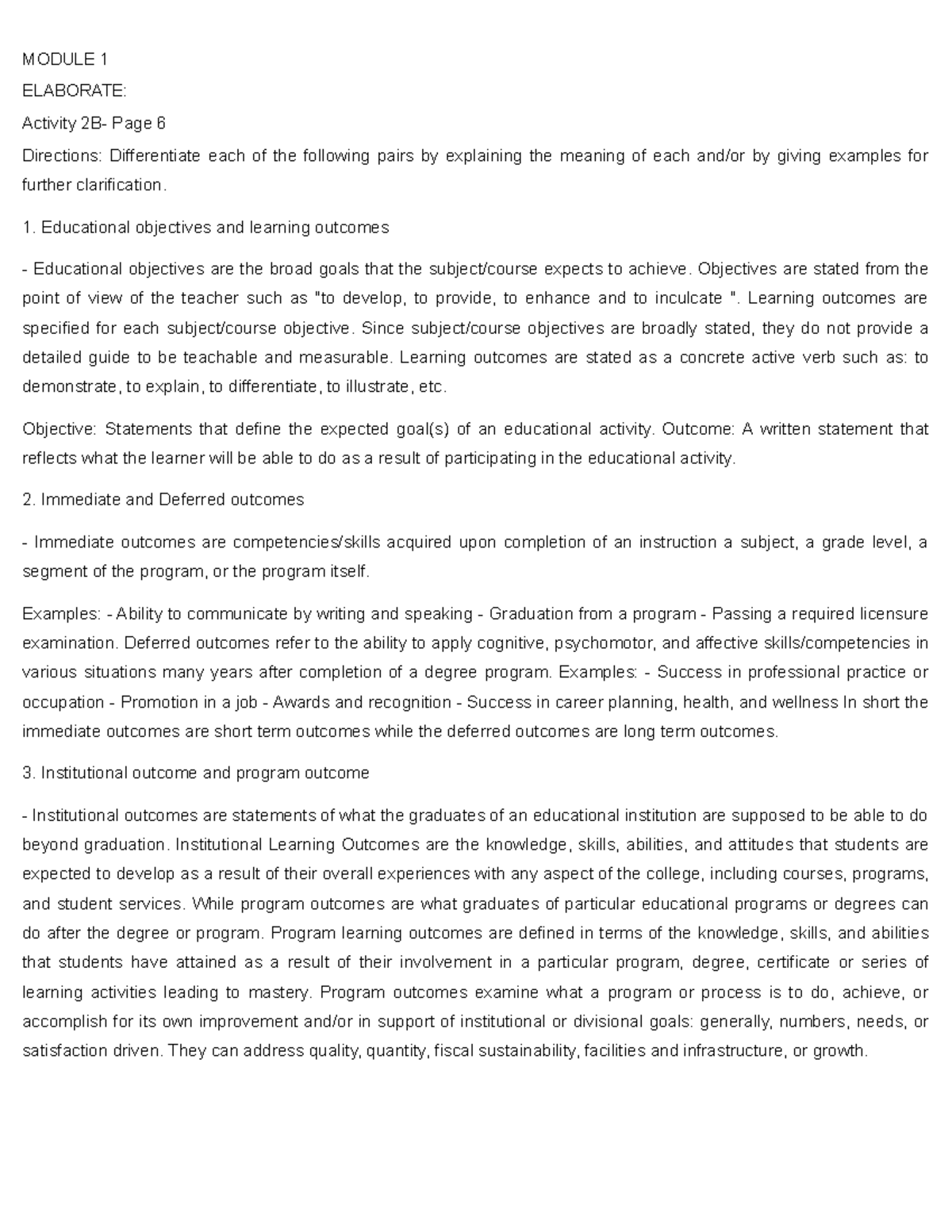 Module Activities - CAN HELP - MODULE 1 ELABORATE: Activity 2B- Page 6 ...