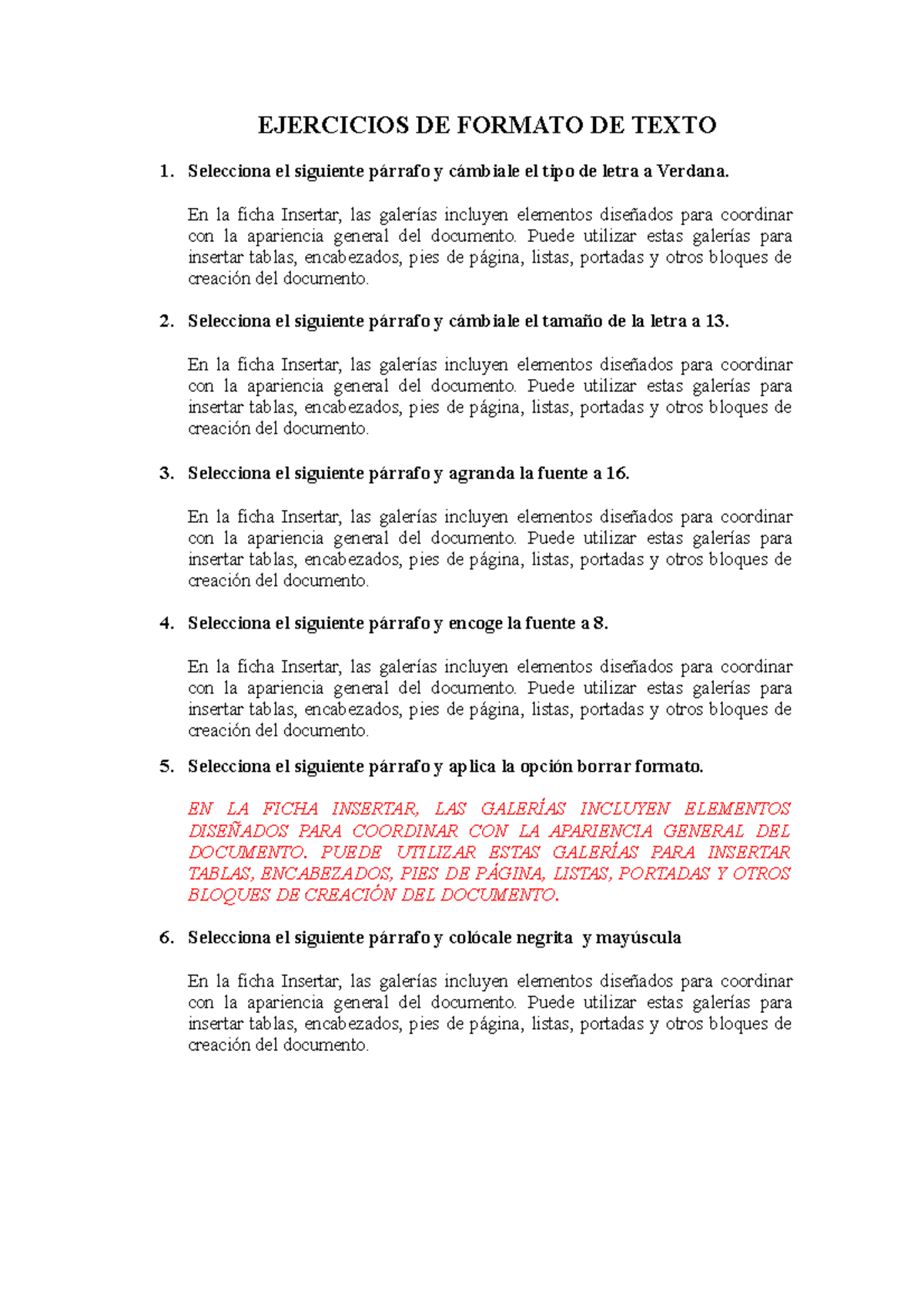 S07.s2 - Ejercicio 01 - Formato de Texto - EJERCICIOS DE FORMATO DE ...