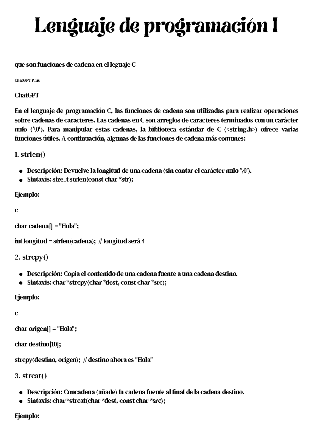Funciones de la librería string - Lenguaje de programación I que son ...
