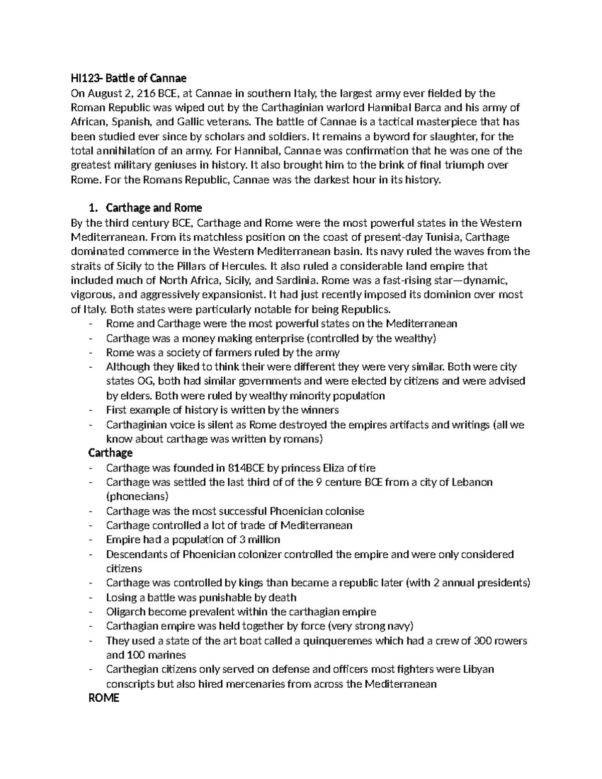 Battle of Cannae: Hi123 - HI123- Battle of Cannae On August 2, 216 BCE ...