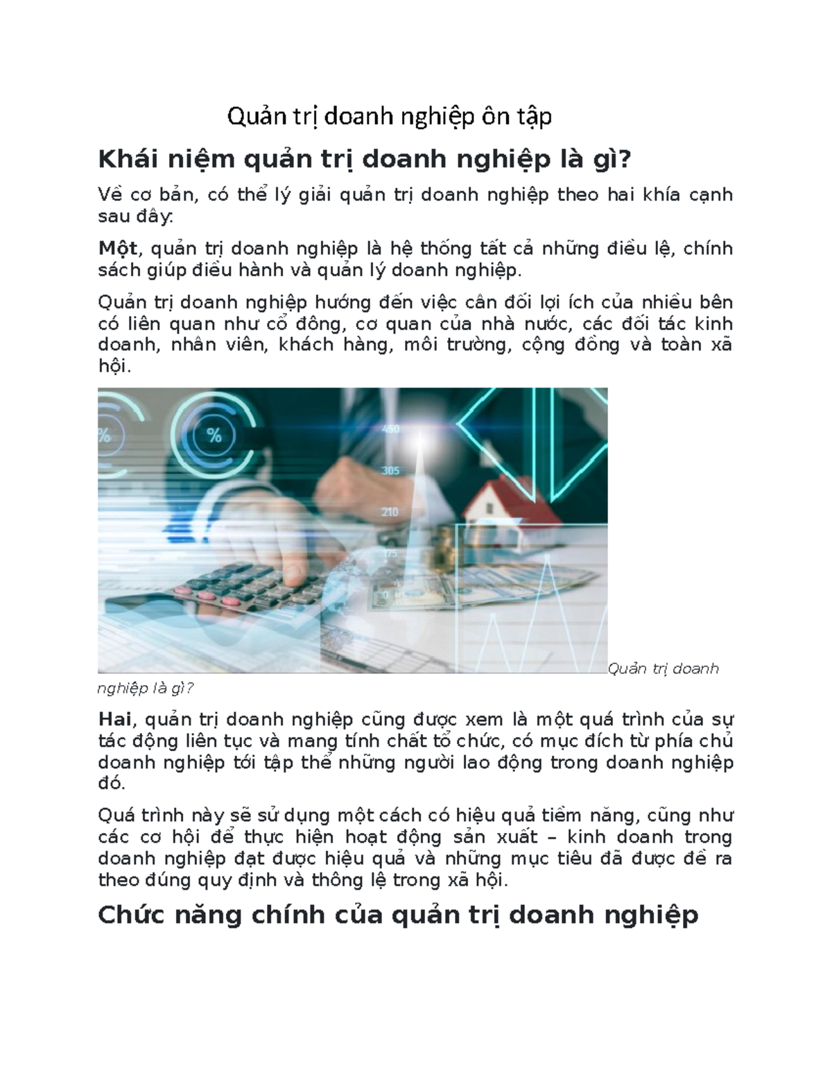Bài giảng quản trị tài chính ôn tập cho sinh viên - Qu n tr doanh nghi p ôn t pả ị ệ ậ Khái niệm ...