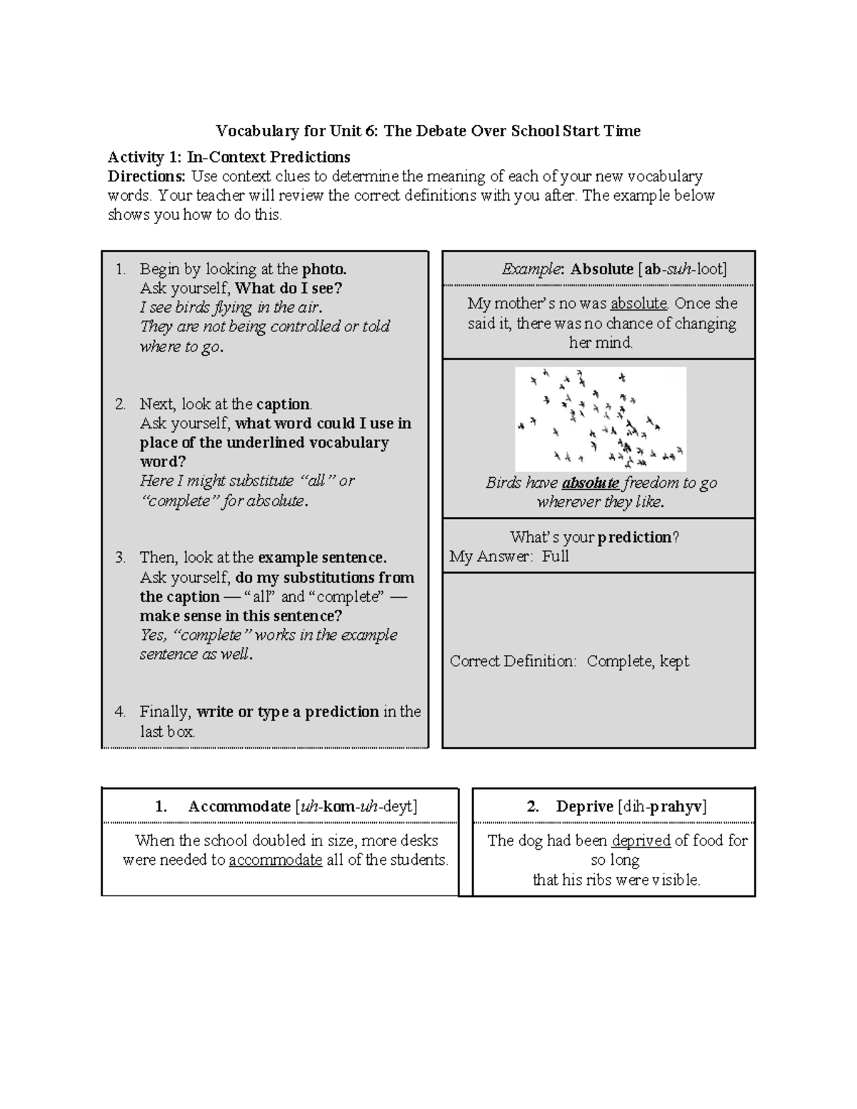 360 Vocabulary - 360 Vocab - Vocabulary for Unit 6: The Debate Over ...
