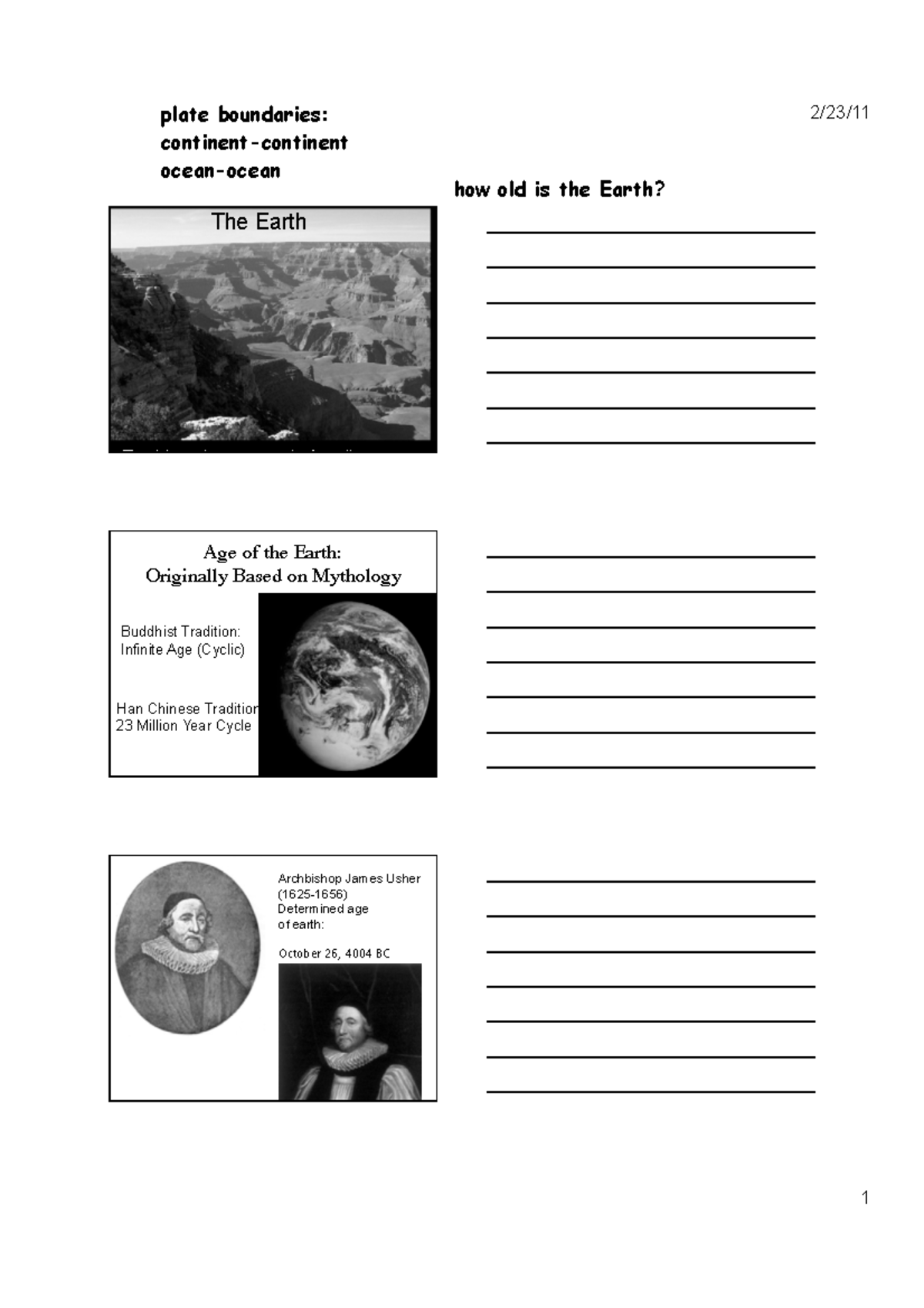 10011 Lecture 10 - fun - Earth’s unique record of sediments The Earth ...
