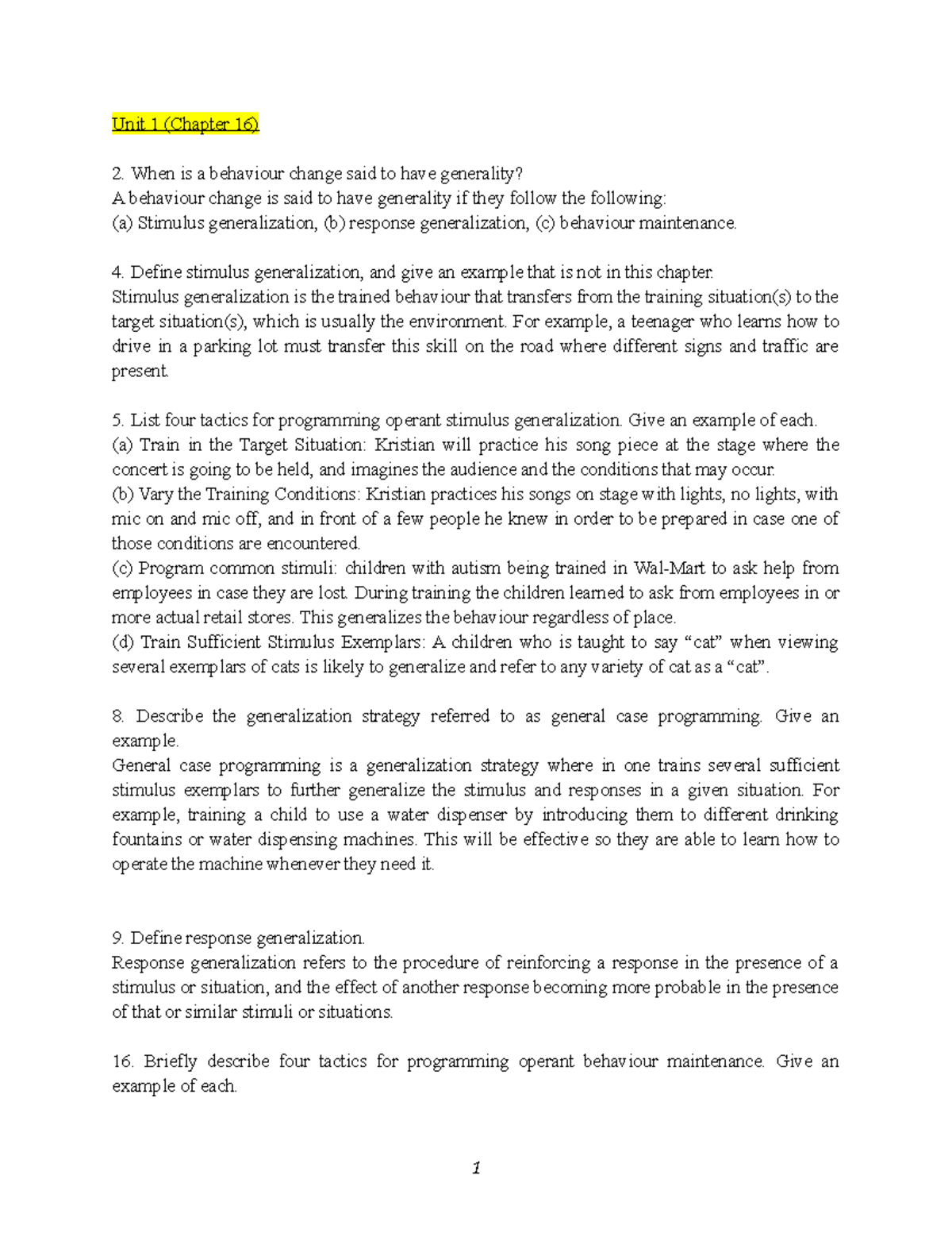 Sample/practice exam 12 June 2018, questions and answers - Unit 1 ...