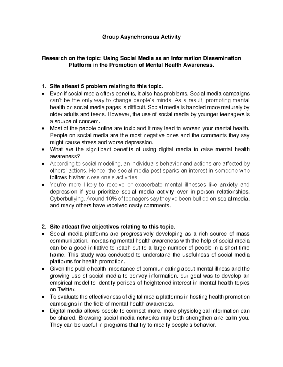 Group research async act in all subject - Group Asynchronous Activity ...