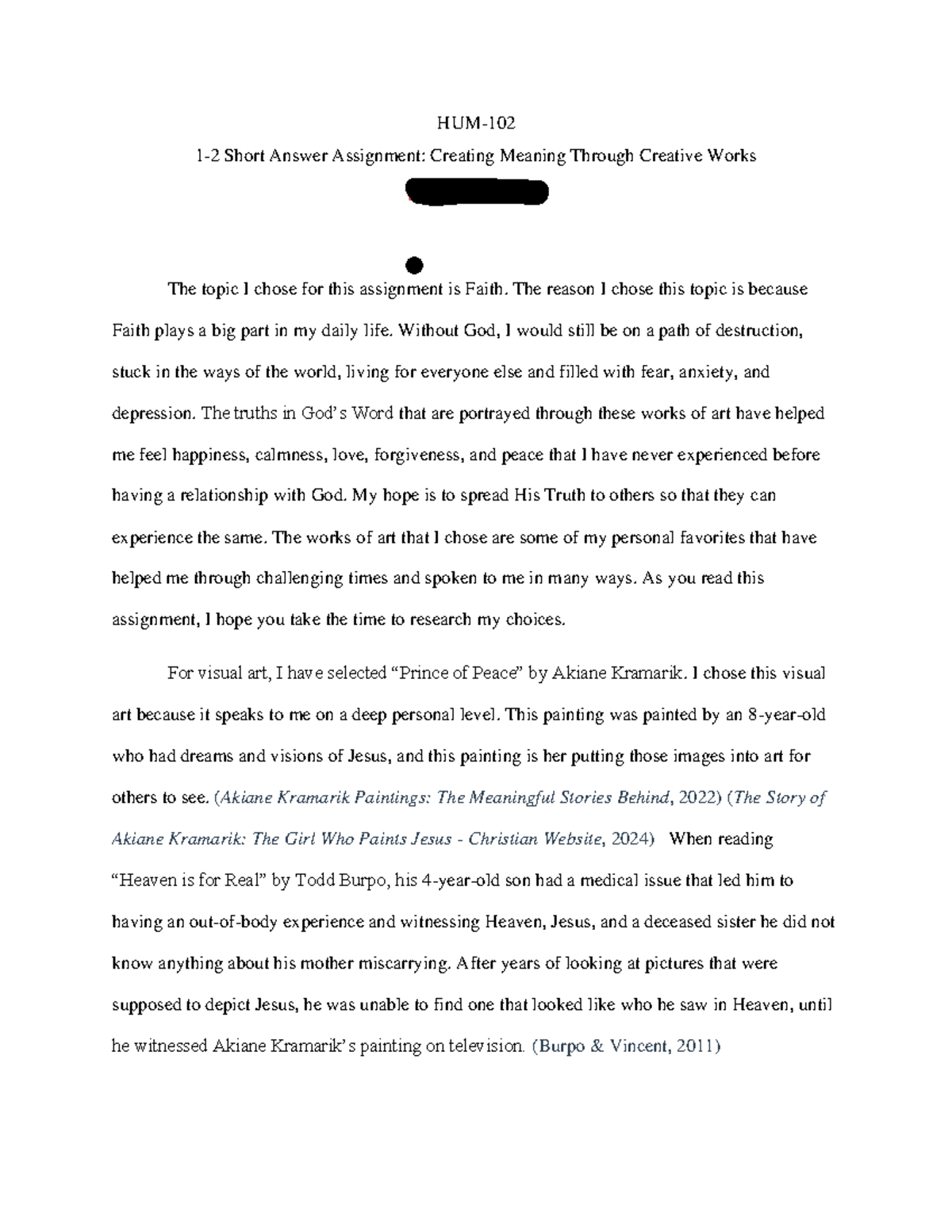 HUM-102 - 1-2 short answer - HUM- 102 1 - 2 Short Answer Assignment ...