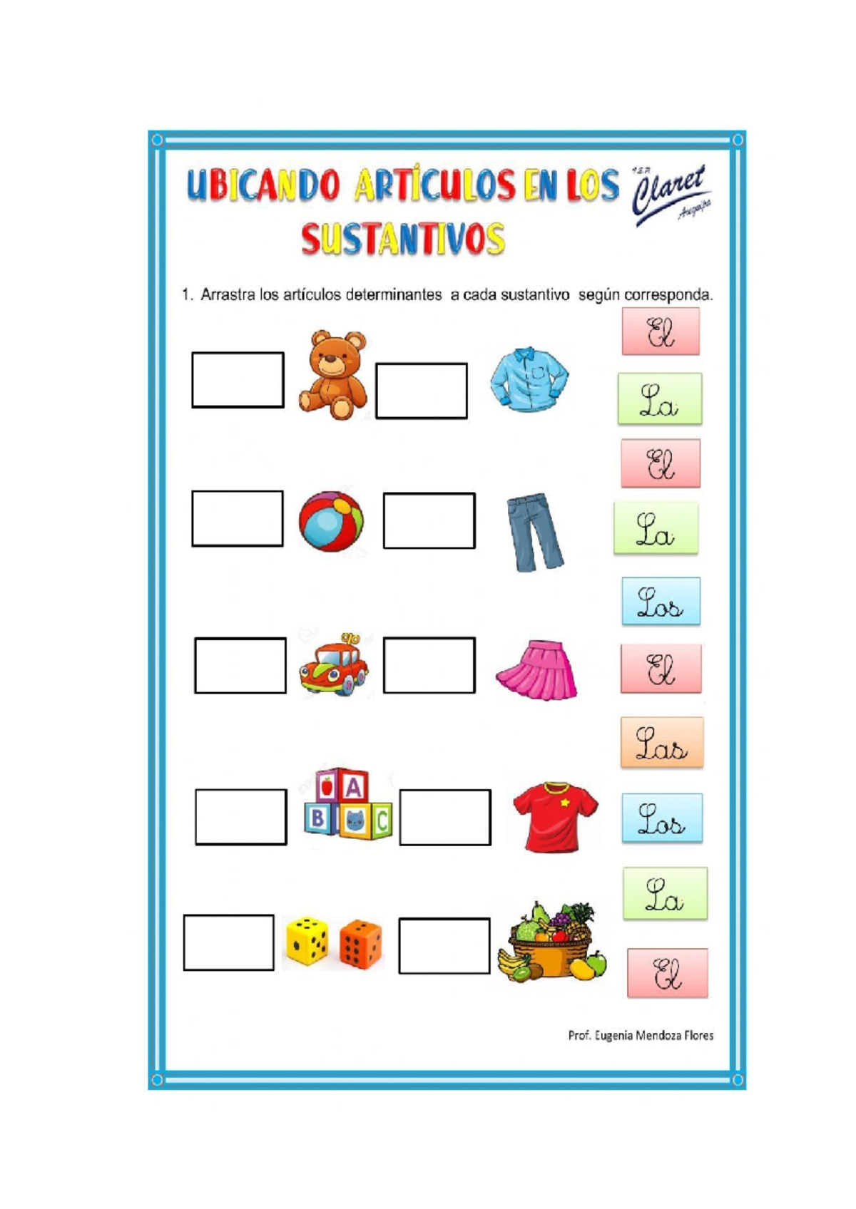 Ubicando los artículos en el sustantivo - ciencias naturales - UBICANDO ...