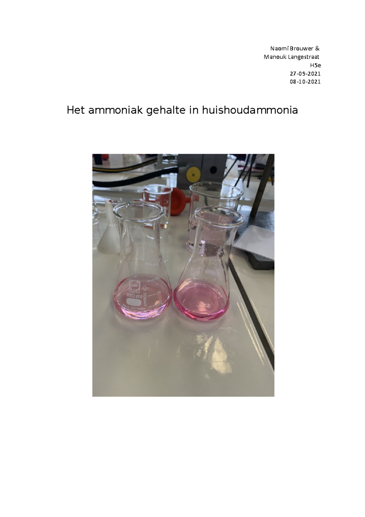 Scheikunde PO - Naomi Brouwer & Manouk Langestraat H5e 27-09- 08-10 ...