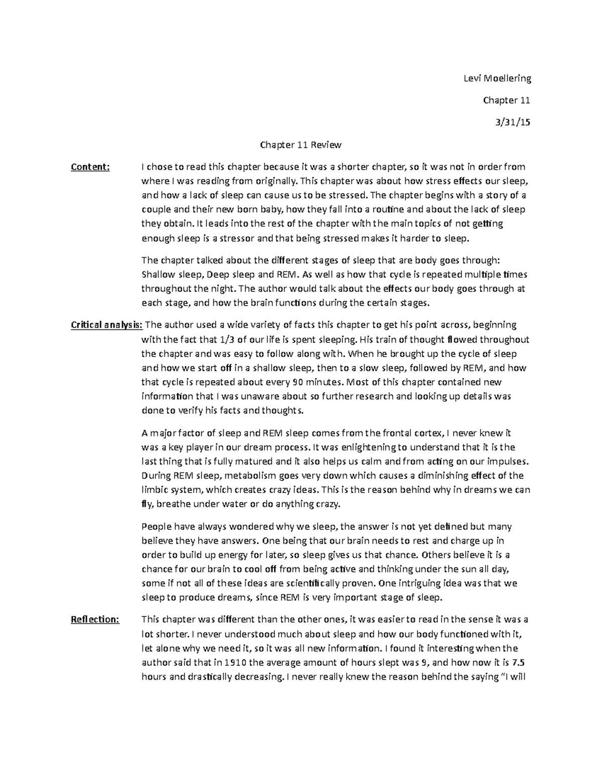 Chapter 11 review - Levi Moellering Chapter 11 3/31/ Chapter 11 Review ...