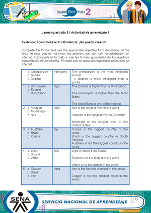 Evidence Memorable moments - Please record the questions and the ...