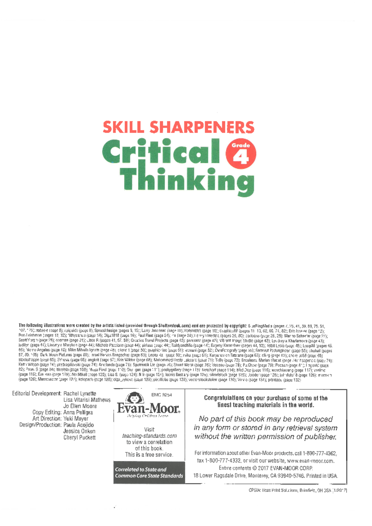 4 Skill Sharpeners Critical Thinking Grade 4 - SKILL SHARPENERS ...