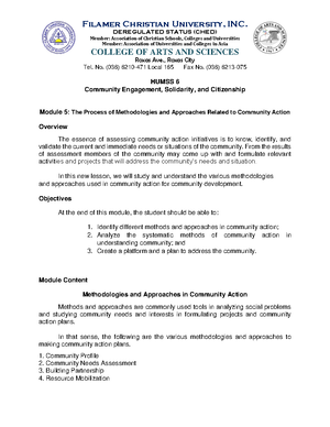 HUMSS 6 Module 2 - Filamer Christian University, INC. DEREGULATED STATUS (CHED) Member ...