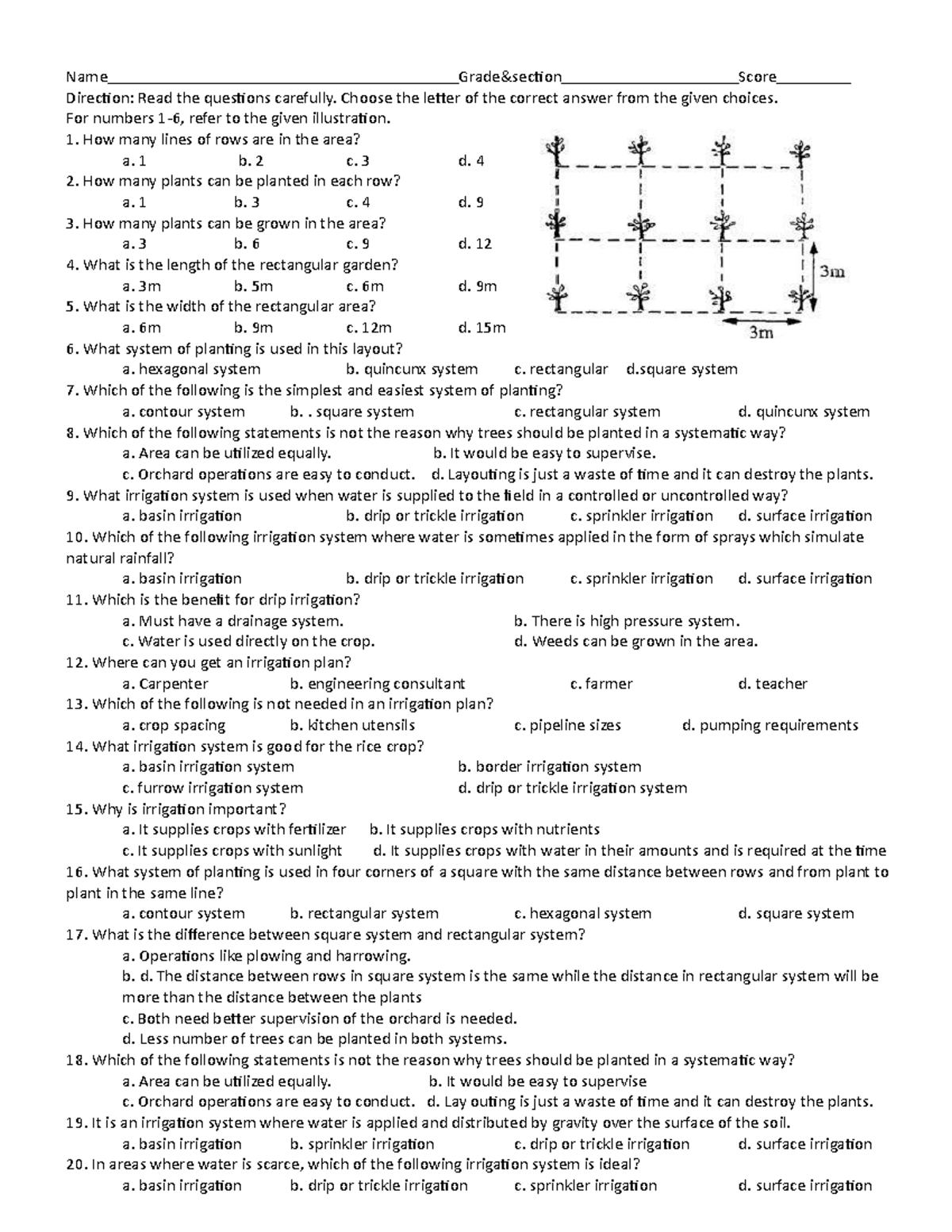 Tle week 3 quiz - carpentry 7 - Name Grade§ion Score Direction: Read ...