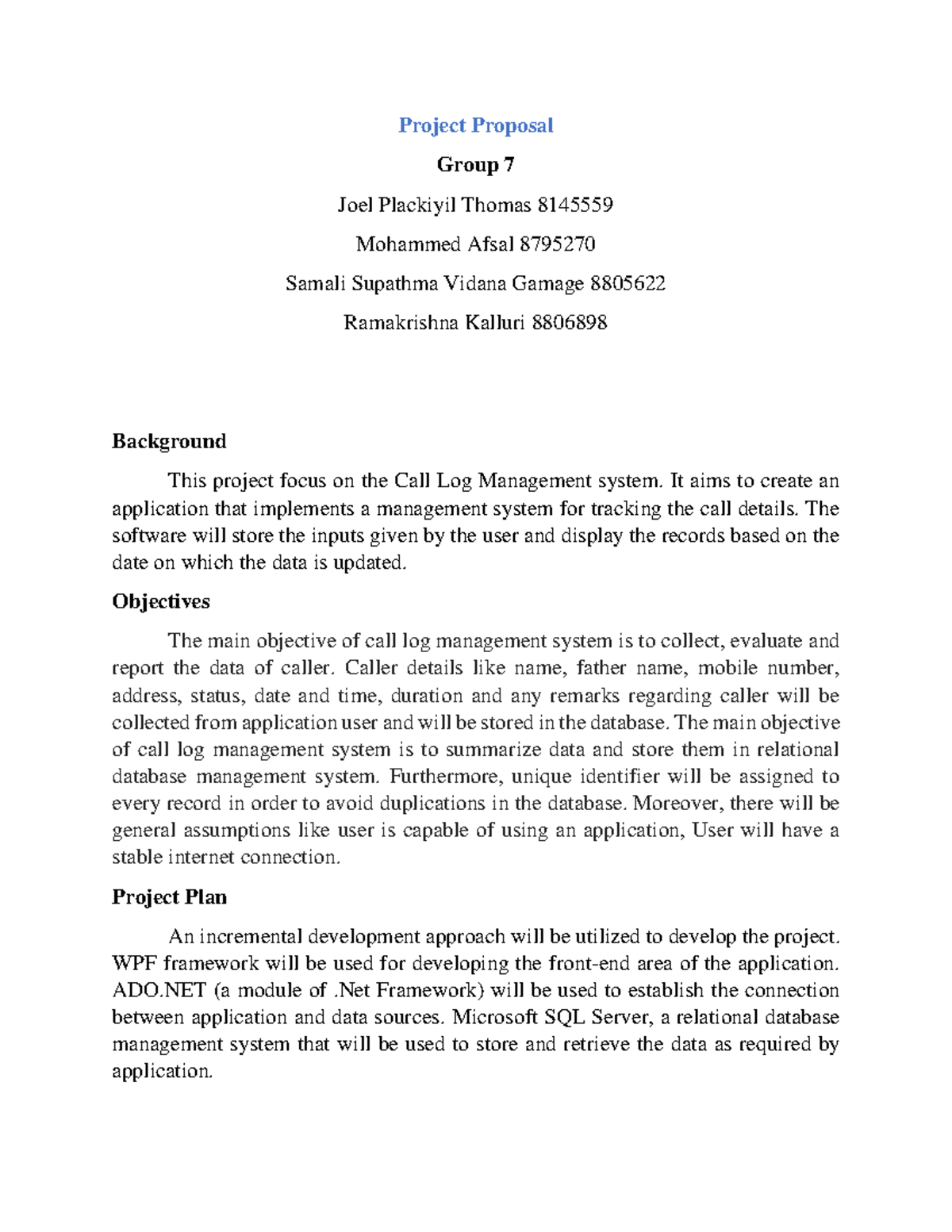 Group 7 Project Proposal - Project Proposal Group 7 Joel Plackiyil ...