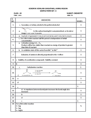 Chemistry Model Paper SET - (8) MS - KENDRIYA VIDYALAYA SANGATHAN ...