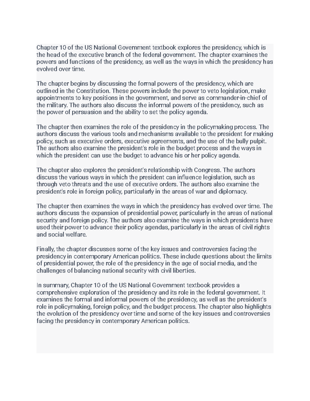 US National Government (14) - Chapter 10 of the US National Government ...