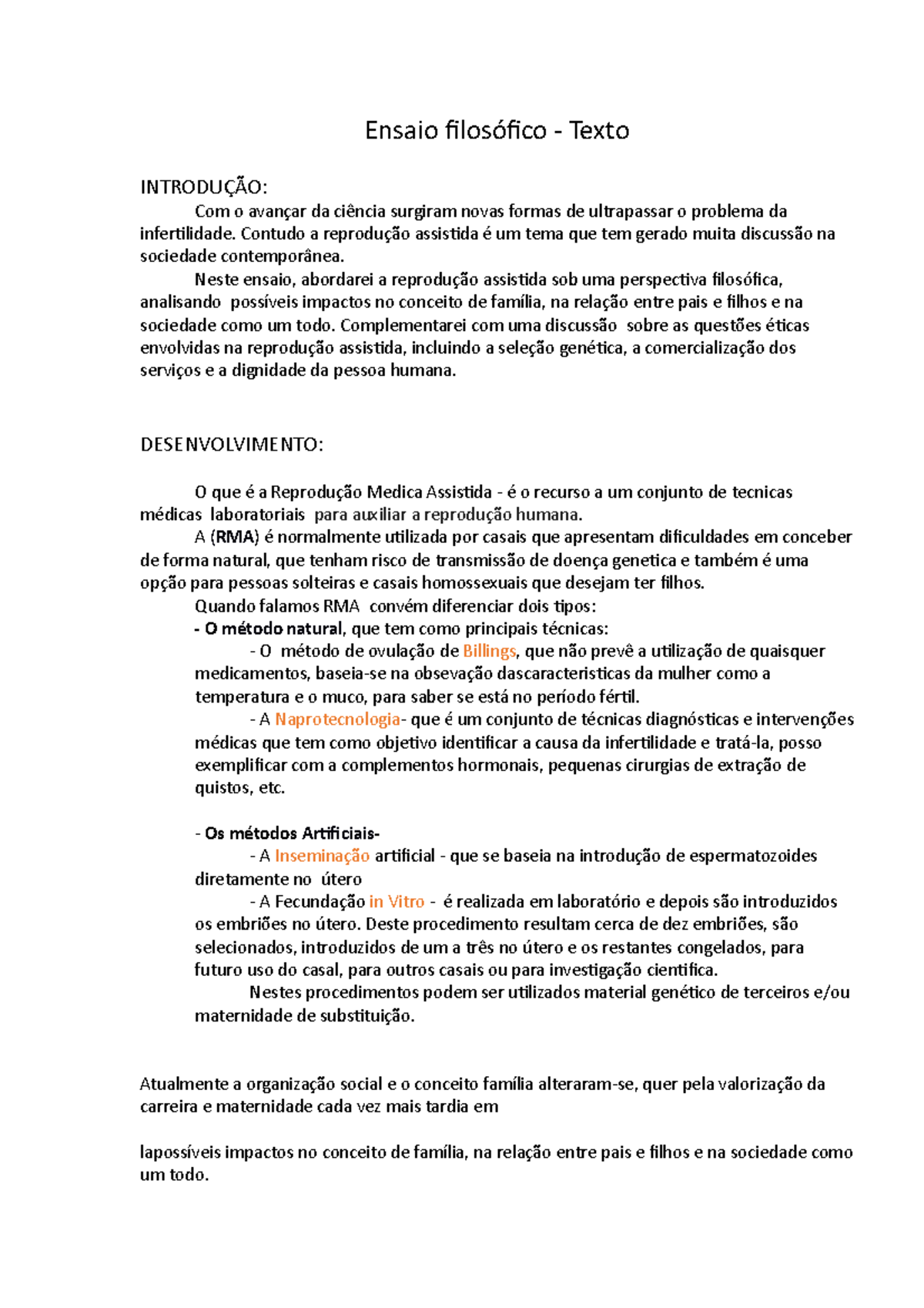 Ensaio filosófico texto - Ensaio filosófico - Texto INTRODUÇÃO: Com o ...