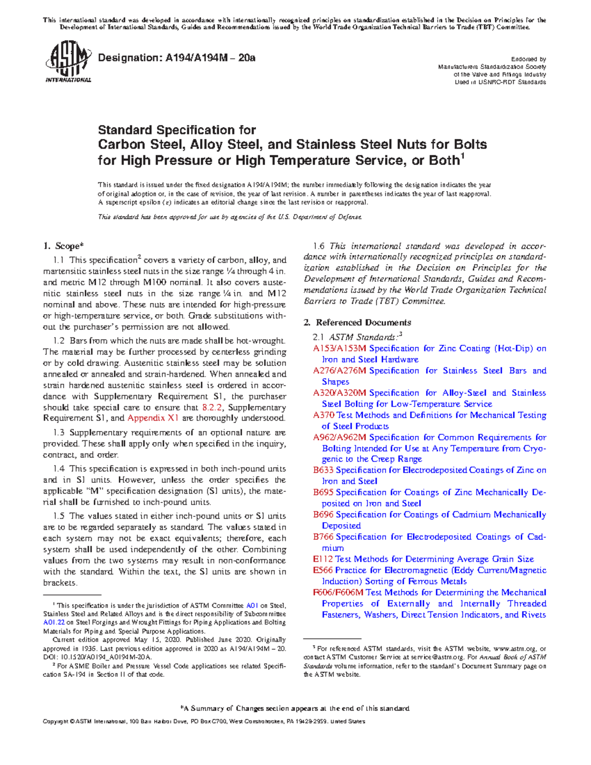 ASTM A194-A194M - 2020 - Norma ASTM - Designation: A194/A194M−20a ...